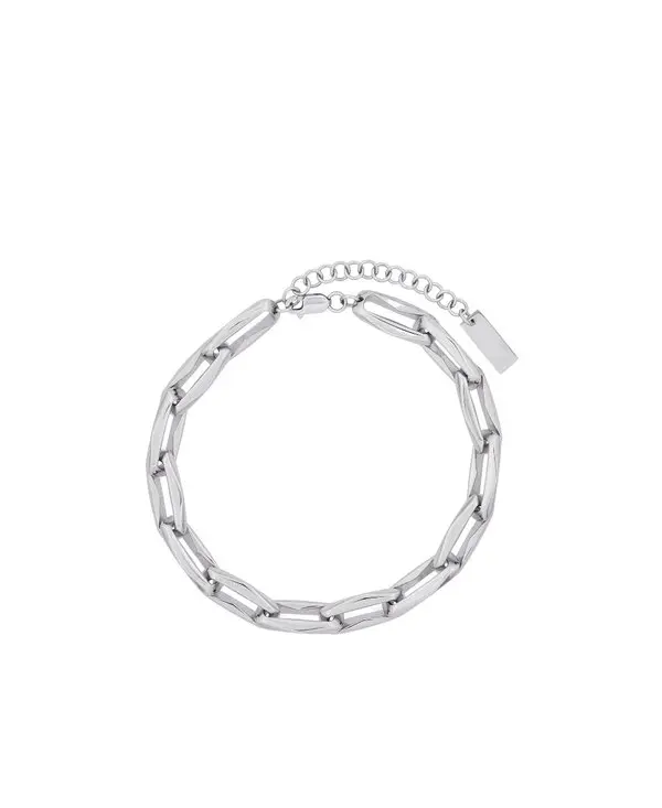 Saint Laurent Geometric Chain Bracelet In 18k Grey Gold