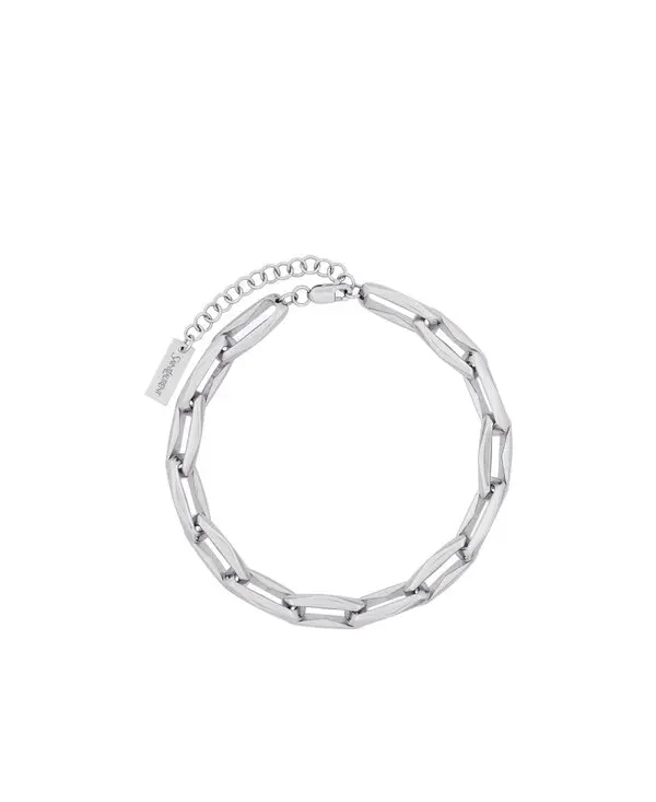 Saint Laurent Geometric Chain Bracelet In 18k Grey Gold