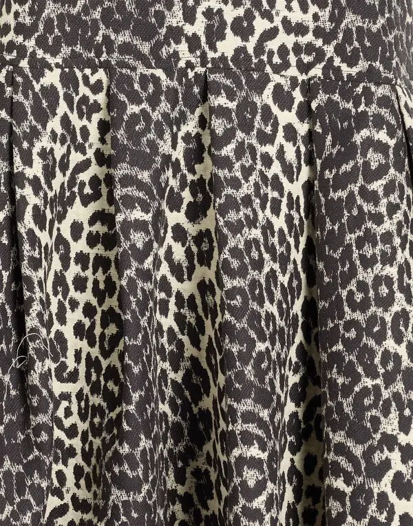 GANNI Leopard Print Jacquard Dress - Black