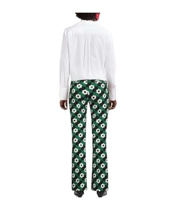 MAXCO. Max&co. Green Check Floral Printed Casual Trousers