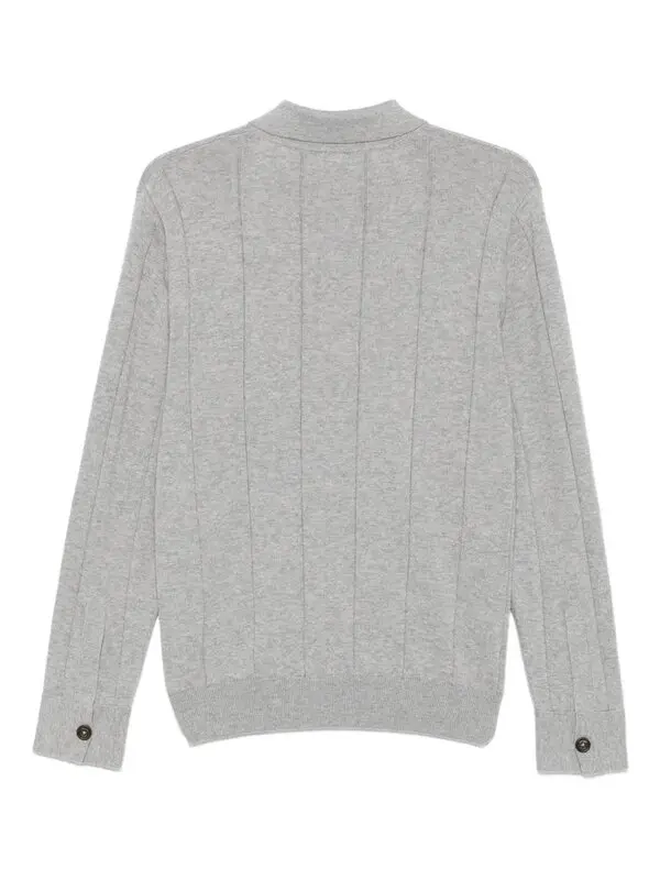 Eleventy Ribbed Polo Shirt - Light Gray
