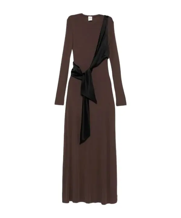 Nanushka Draped Tie-belt Maxi Dress - Green