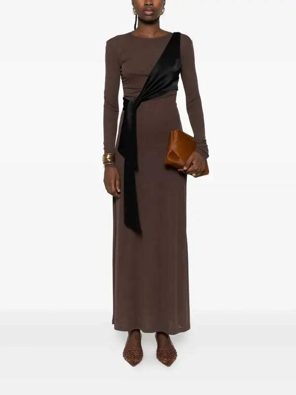 Nanushka Draped Tie-belt Maxi Dress - Green