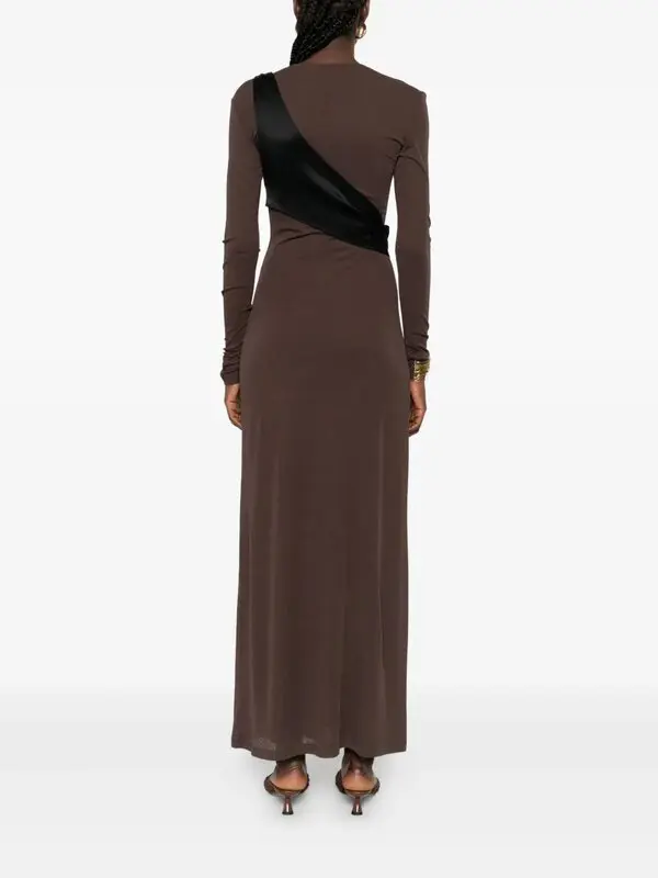 Nanushka Draped Tie-belt Maxi Dress - Green