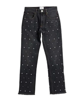 Isabel Marant Étoile Embellished Straight-leg Cropped Jeans - Black