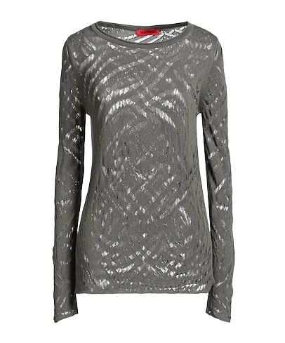 MAXCO. Max&co. Crochet-knit Long Sleeve Crewneck Top