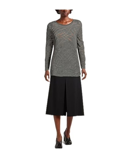 MAXCO. Max&co. Crochet-knit Long Sleeve Crewneck Top