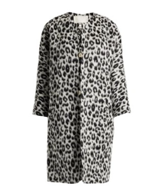 Isabel Marant Étoile Leopard Print Long Sleeve Coat - Black