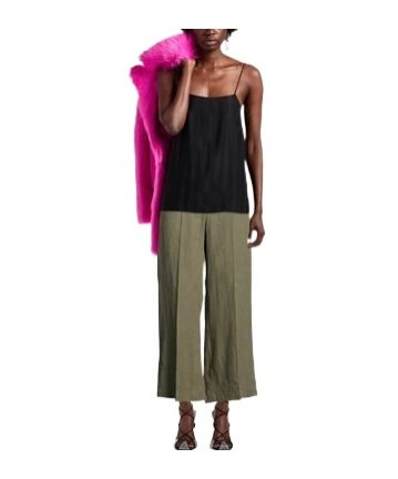 MAXCO. Relaxed Wide-leg Cropped Casual Trousers