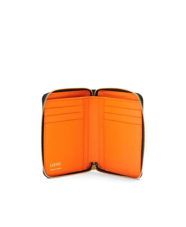 Loewe Knot Compact Zip Wallet In Shiny Nappa Calfskin