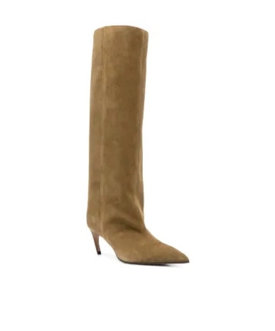 Attico 70mm Sculpted Heel Pointed Toe Leather Boots - No