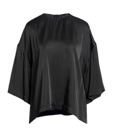 Rick Owens Crew Neck Satin Top - Black
