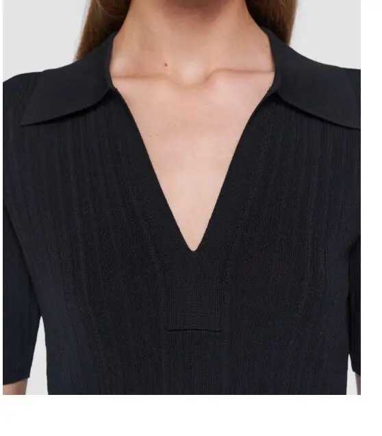 JOSEPH Ribbed Polo-neck Top