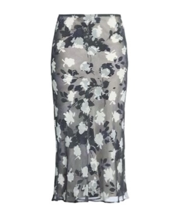 MAXCO. Max&co. Ink Floral Print Chiffon Midi Skirt