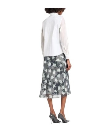 MAXCO. Max&co. Ink Floral Print Chiffon Midi Skirt