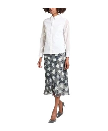 MAXCO. Max&co. Ink Floral Print Chiffon Midi Skirt