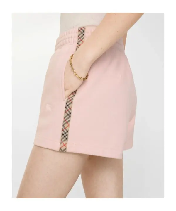 Burberry Check Trim Cotton Shorts