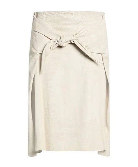 Rick Owens Suede Spliced A-line Skirt - White