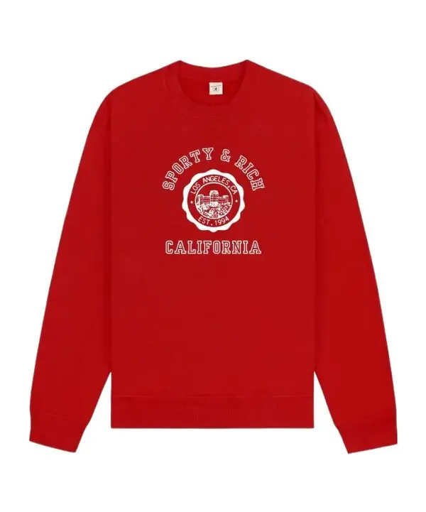 SPORTY  RICH Sporty & Rich Graphic Print Crewneck Sweatshirt