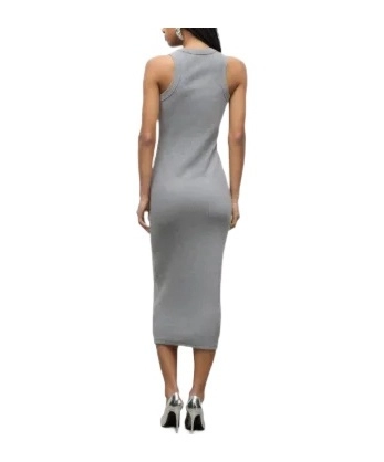 AREA Crystal-embellished Ribbed Midi Dress
