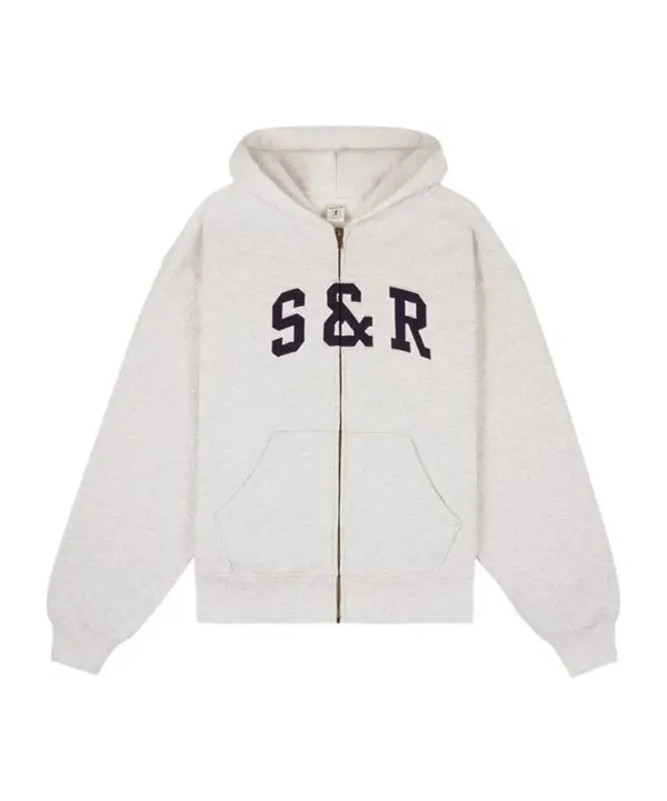 SPORTY  RICH Sporty & Rich Logo Zip Hoodie