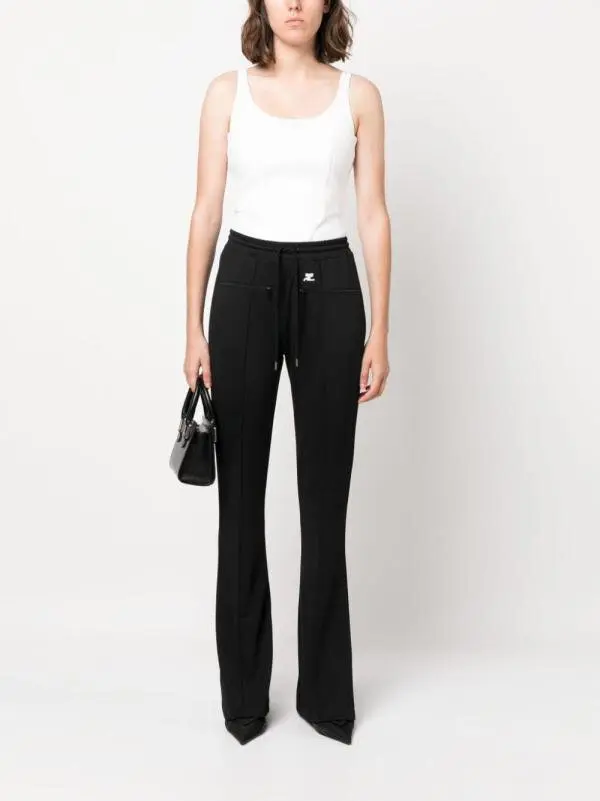 COURREGES Courrèges Drawstring Pleated Bootcut Pants