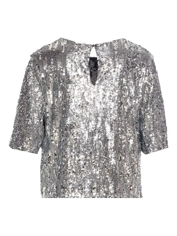 ANIYE BY Sequin Embellished Short-sleeve Top - Gray