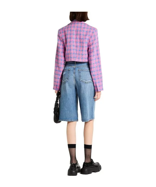 GANNI Plaid Single-breasted Blazer