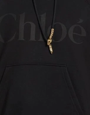 Chloé Letter Print Hooded Sweatshirt