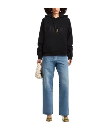 Chloé Letter Print Hooded Sweatshirt