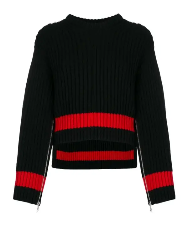 Alexander McQueen Zipped Sleeves Chunky Knit Sweater