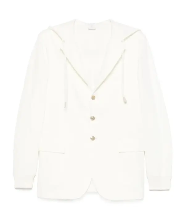Eleventy Hooded Blazer - White