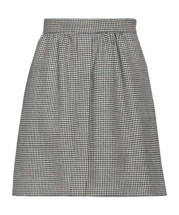Max Mara Houndstooth Flannel Flared Skirt