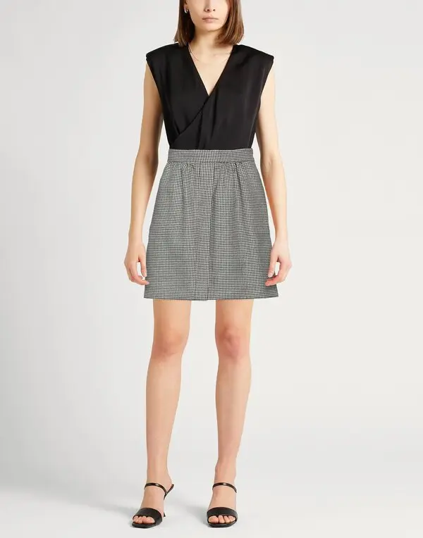 Max Mara Houndstooth Flannel Flared Skirt