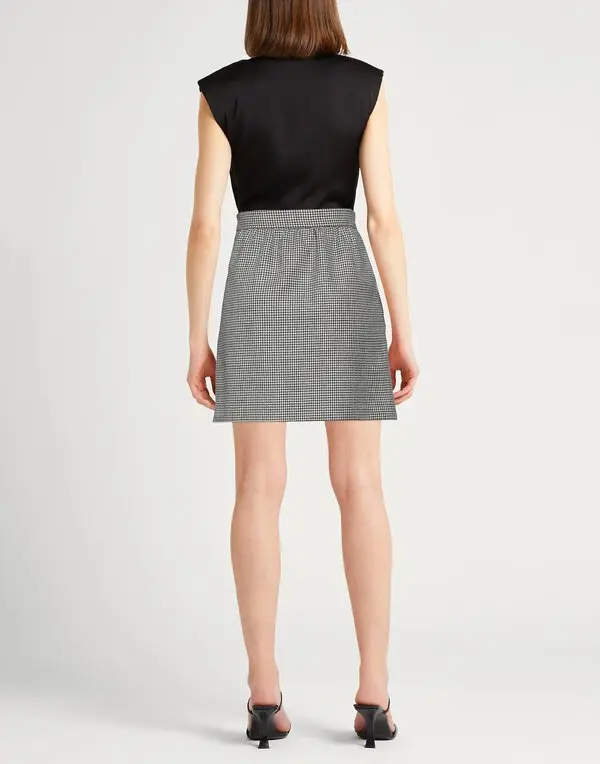 Max Mara Houndstooth Flannel Flared Skirt