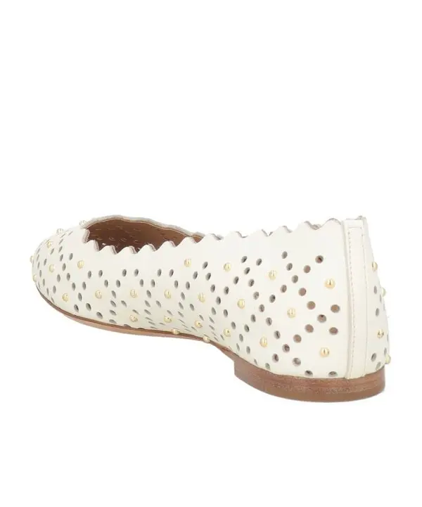 Chloé Perforated Ballet Flats With Studs