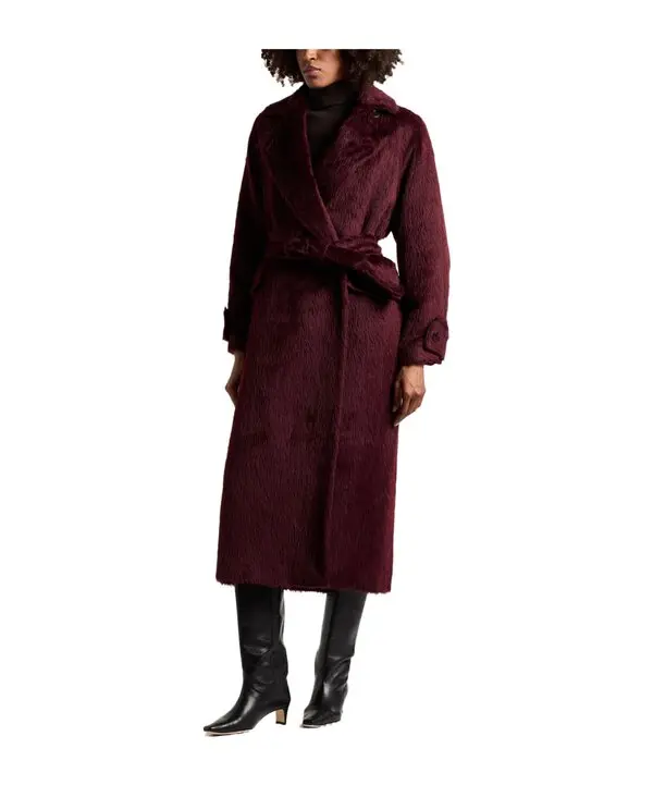 Max Mara Belted Long Sleeve Coat - Brown