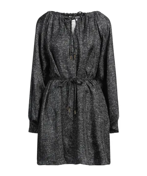 Max Mara Long Sleeve Tie Neck Dress With Pocket Detail