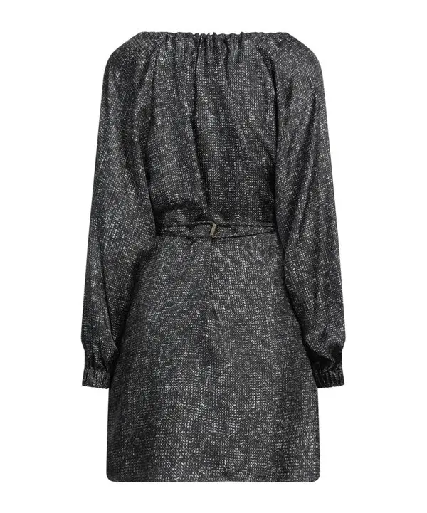 Max Mara Long Sleeve Tie Neck Dress With Pocket Detail