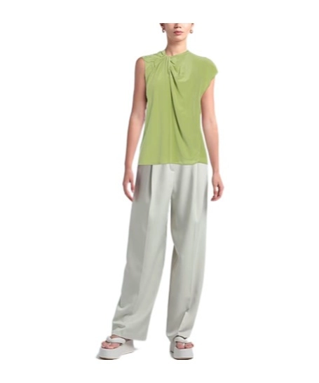 Max Mara Solid Color Sleeveless Crew Neck Top
