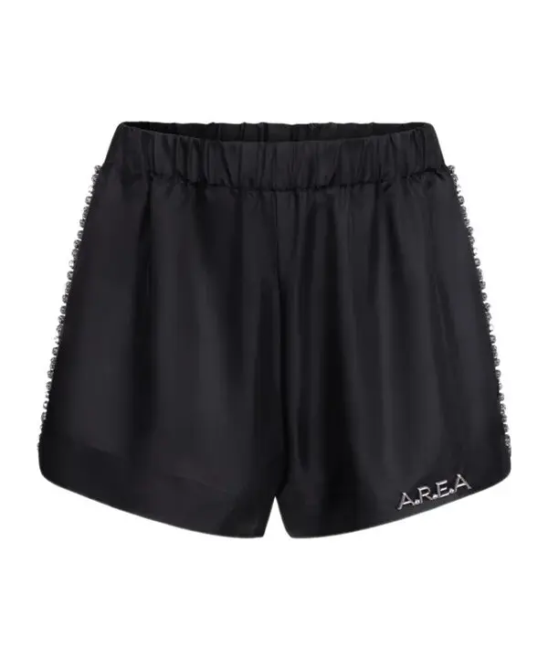 AREA Crystal Trim Track Shorts