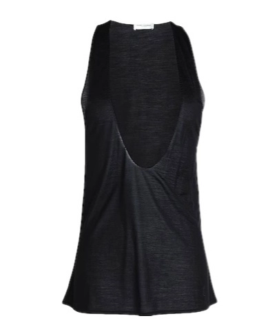 Saint Laurent Solid Color Sleeveless T-shirt