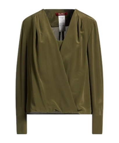 Max Mara Solid Color Chiffon Long-sleeve Top