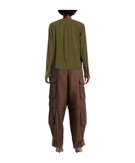 Max Mara Solid Color Chiffon Long-sleeve Top