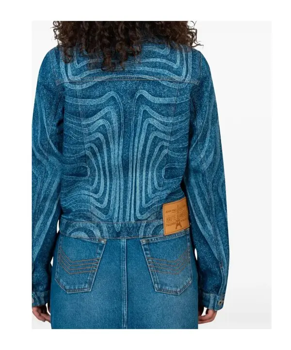 JEAN PAUL GAULTIER Swirl-pattern Denim Jacket