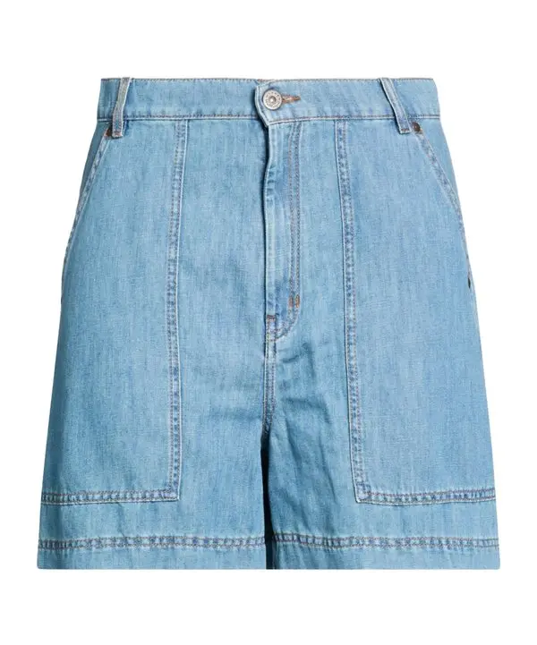 Max Mara Light Wash Denim Shorts