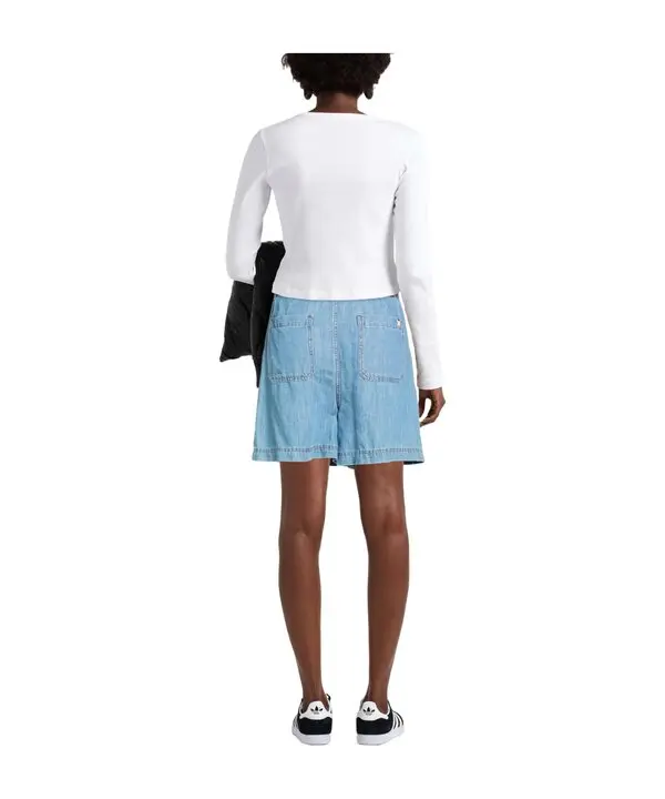 Max Mara Light Wash Denim Shorts