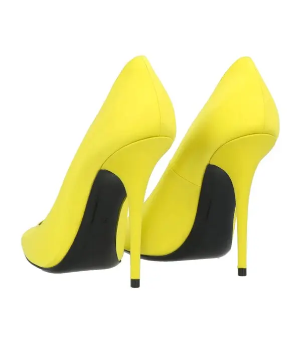 Saint Laurent Satin Pointed Toe Stiletto High Heel Pumps