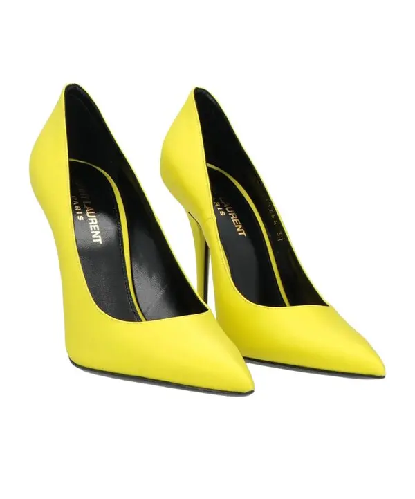 Saint Laurent Satin Pointed Toe Stiletto High Heel Pumps