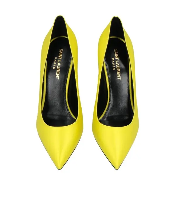 Saint Laurent Satin Pointed Toe Stiletto High Heel Pumps